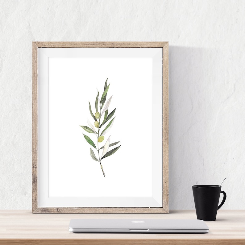 Olive Print Olive Branch Print Olive Watercolor Botanical | Etsy