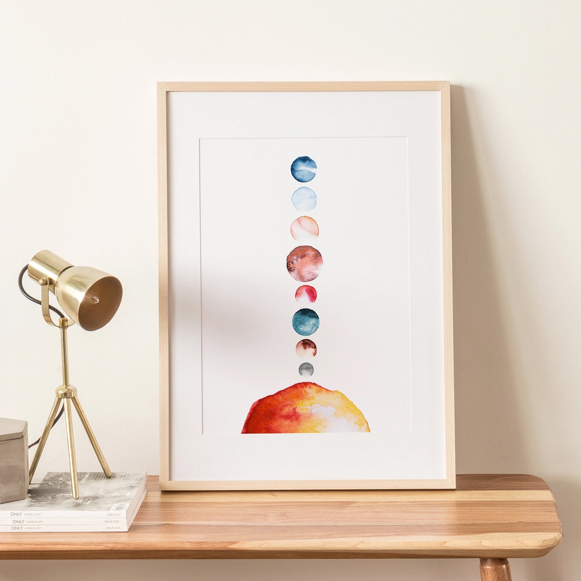 Solar System Poster Solar System Print Watercolor Planets - Etsy