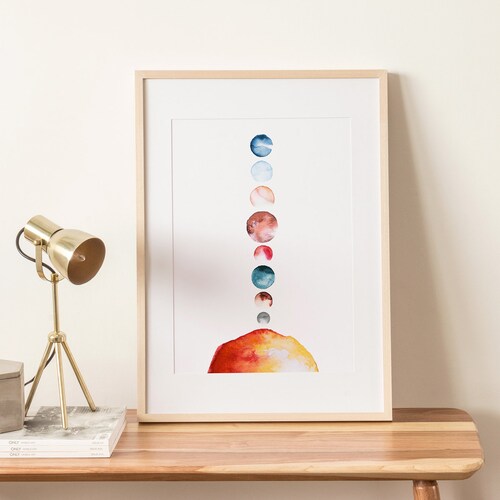 Solar System Wall Art Black and White Planets Printable | Etsy Canada