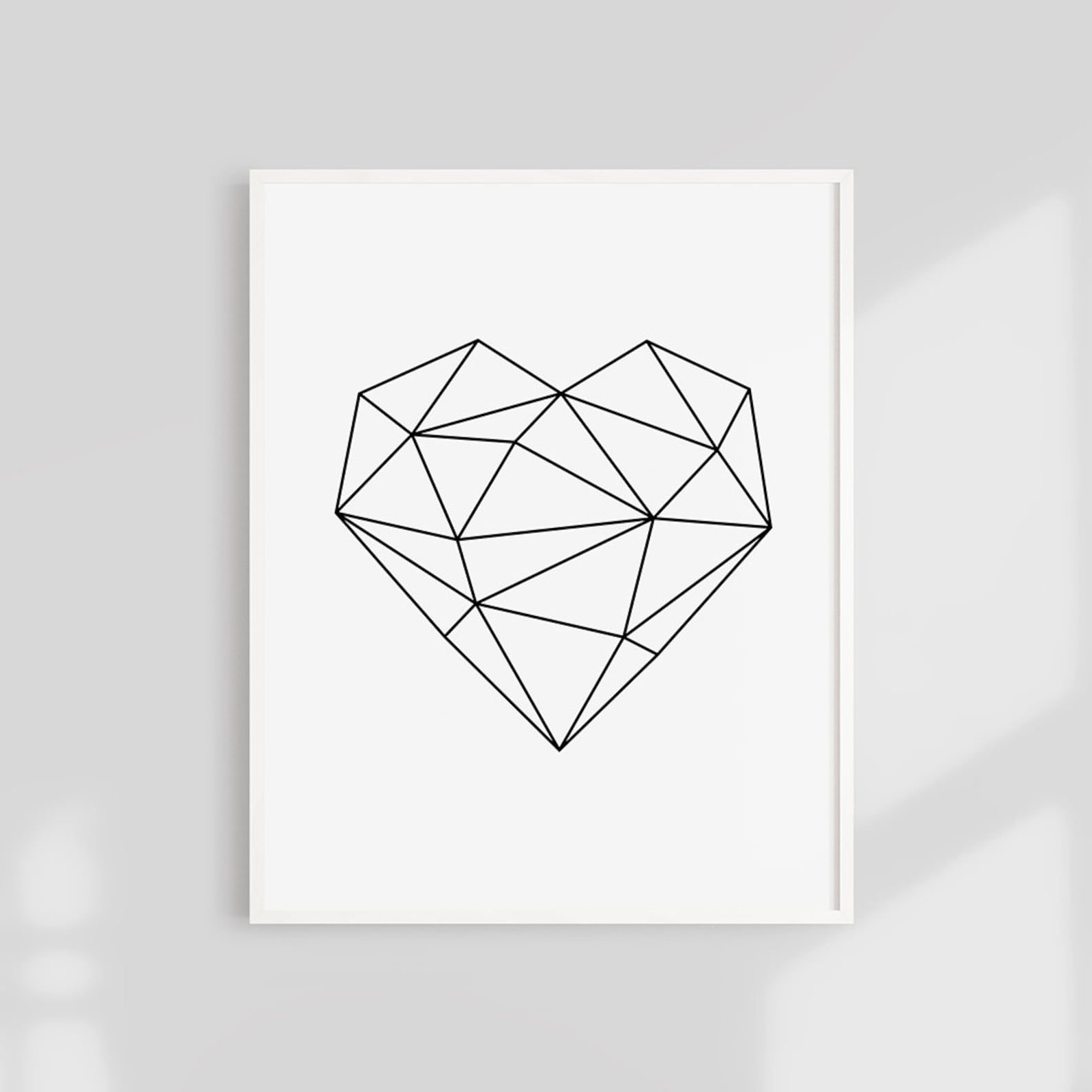 Heart Poster Geometric Heart Art Polygonal Heart Origami | Etsy