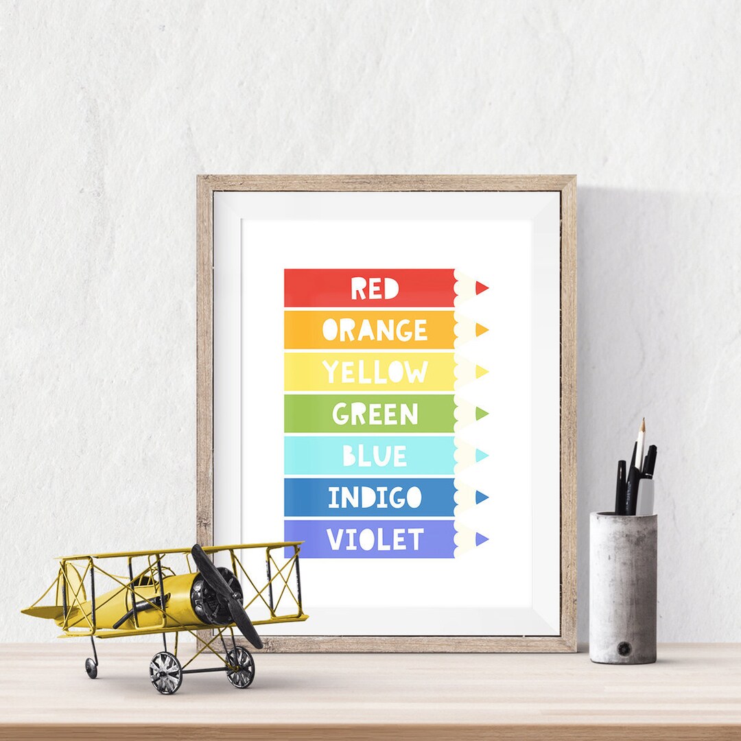 Rainbow Colors Poster, Colors Print, Educational Print, Kids Wall Decor ...