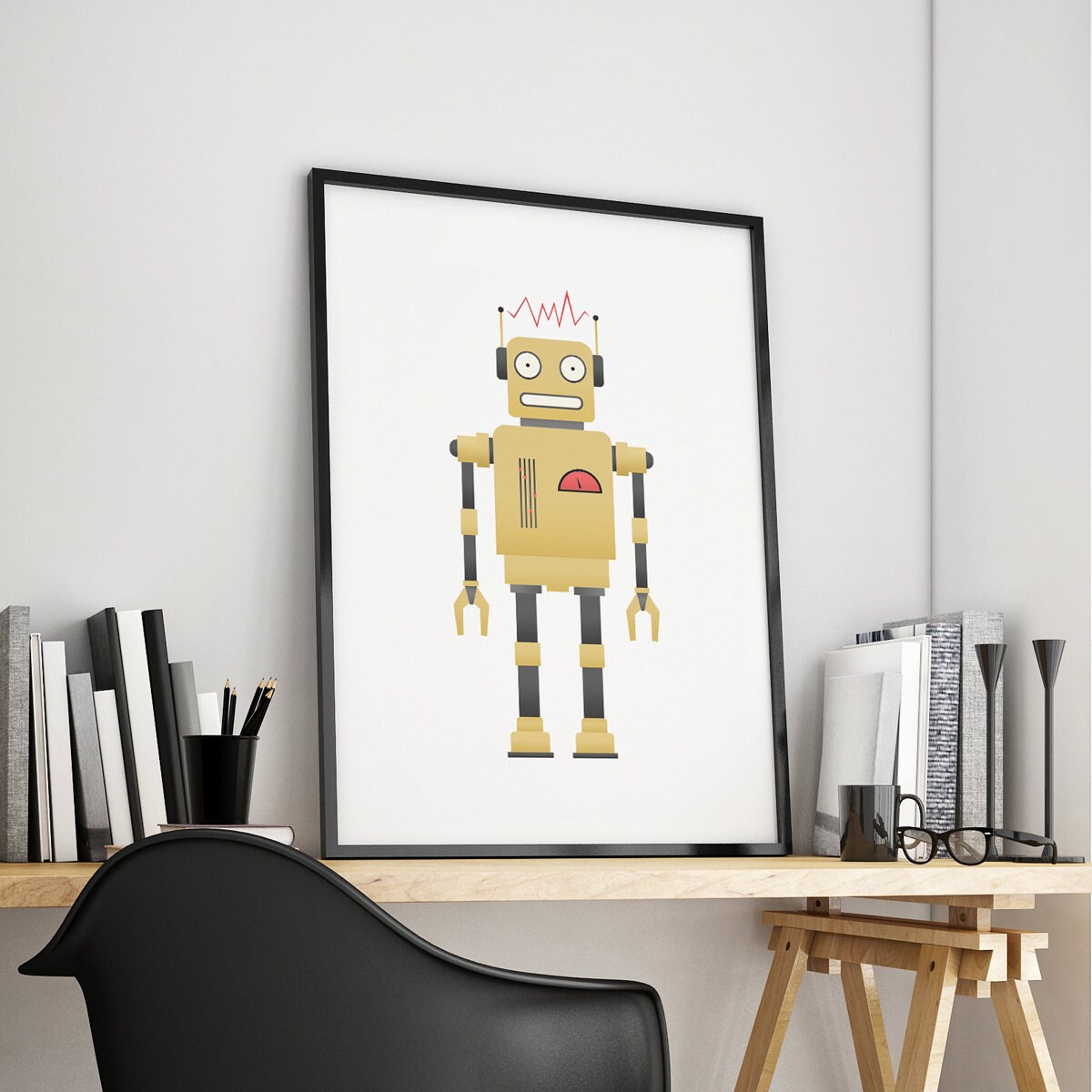 Kids Robot Art Robot Prints Robot Nursery Decor Set Of 2 | Etsy