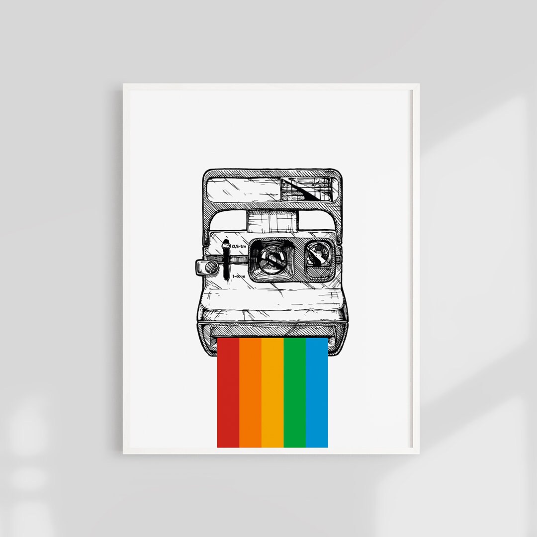 Vintage Camera Print, Camera Printable, Retro Camera Poster, Colorful ...