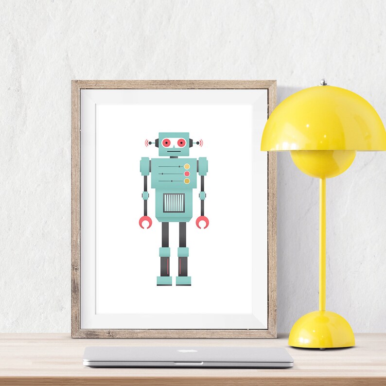 Robot Print Set of 3 Robot Wall Art Retro Poster Vintage - Etsy