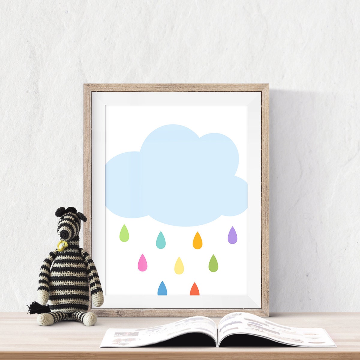 Sun Rainbow Cloud Set of 3 Prints Modern Nursery Decor - Etsy