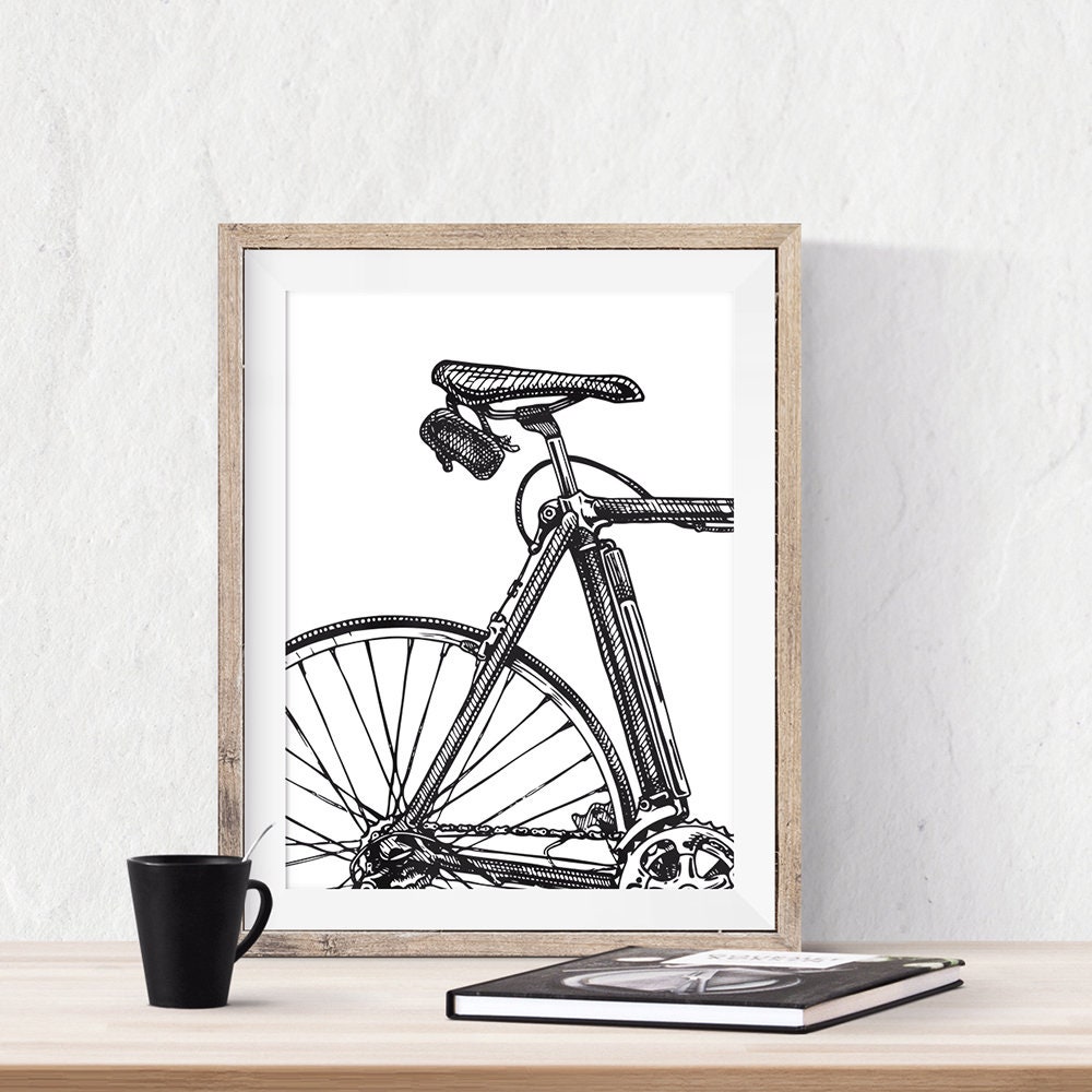 Bike Poster Bicycle Print Set of 2 Prints Bicycle Wall Art | Etsy