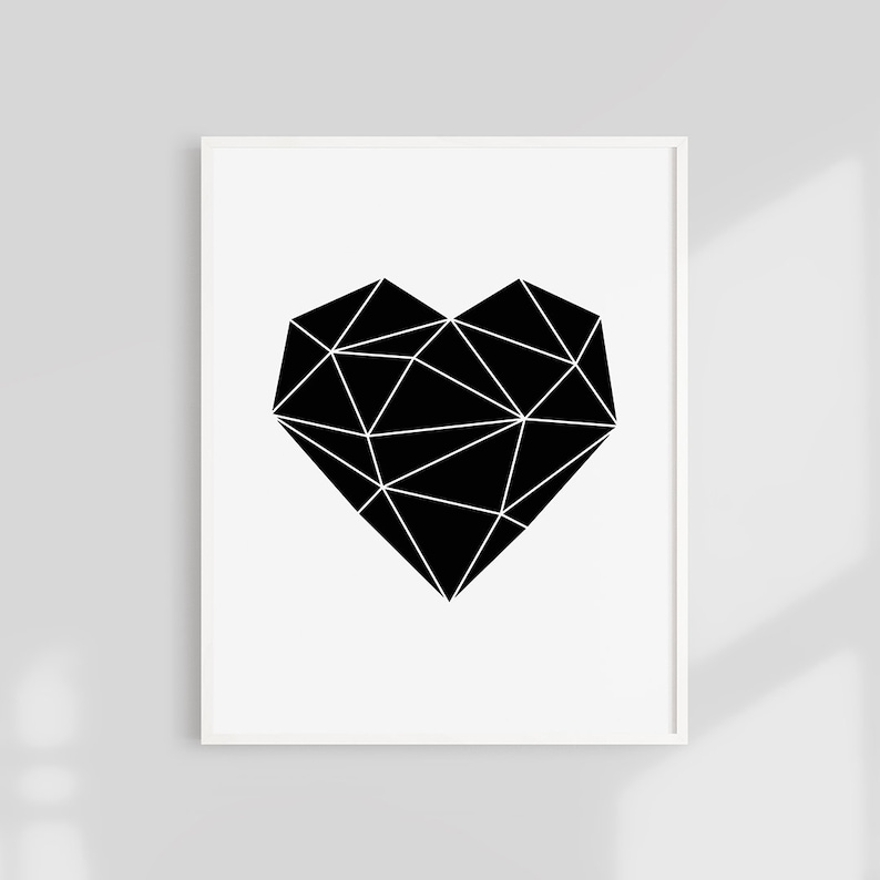 Heart Print Love Heart Printable Love Heart Sign | Etsy