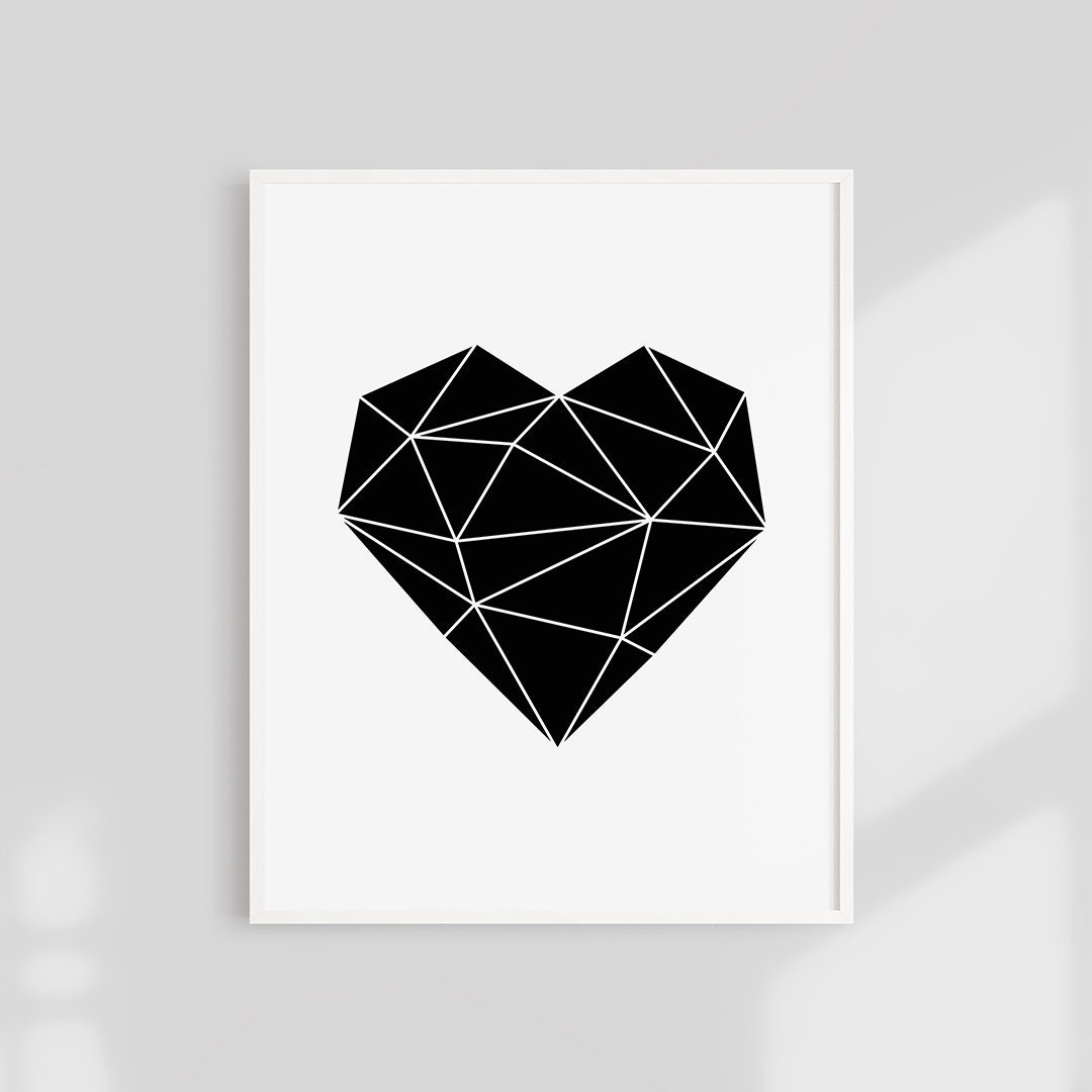 Heart Print Love Heart Printable Love Heart Sign | Etsy