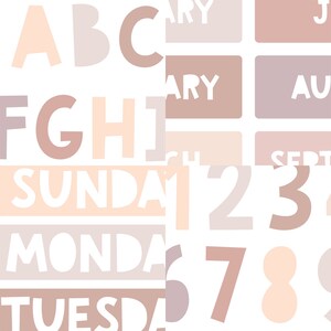 Neutral Classroom Decor, Educational Prints, Set of 4 Preschool Posters ...