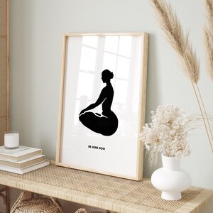 Set of 3 Yoga Poses Prints, Yoga Wall Art, Yoga Printable Set, Black ...