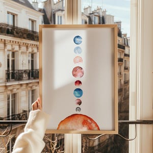 Solar System Poster, Solar System Print, Watercolor Planets, Space ...