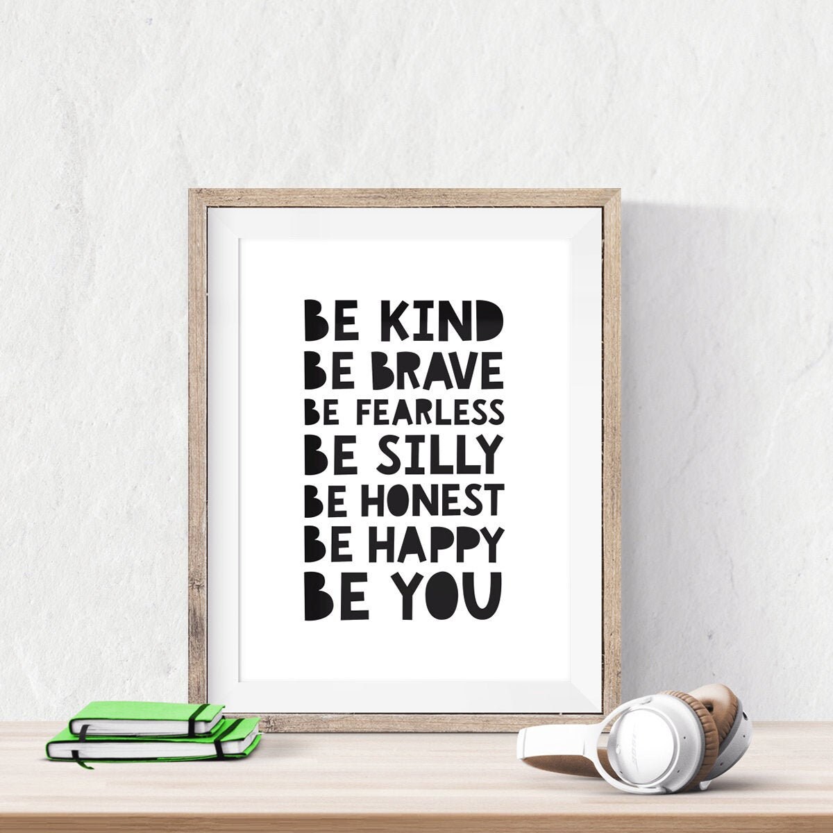 Printable Kids Wall Art Be Kind Be Brave Be You Nursery | Etsy