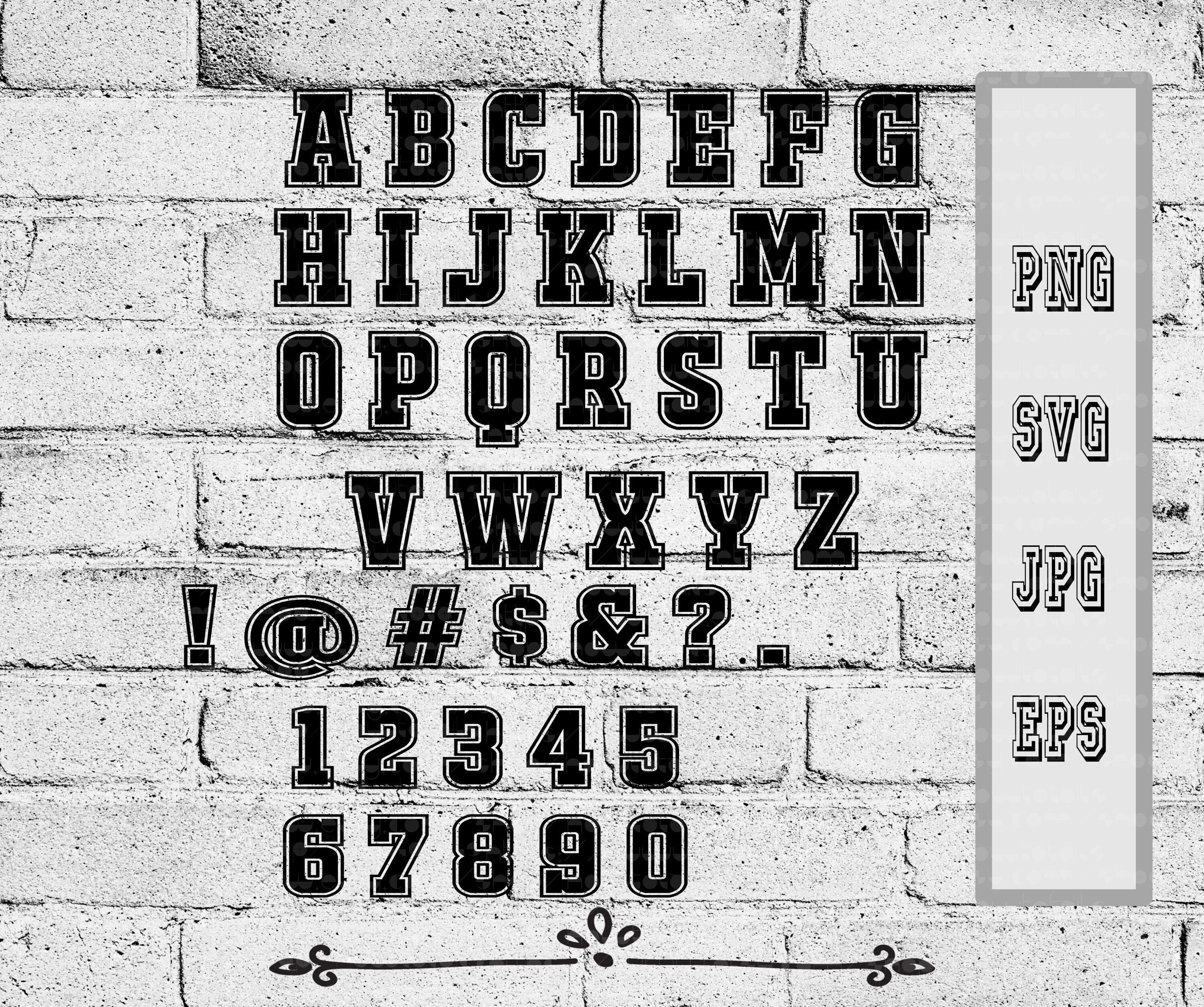 Varsity Letters Numbers Svg, College Letter Sports Number Clip Art ...