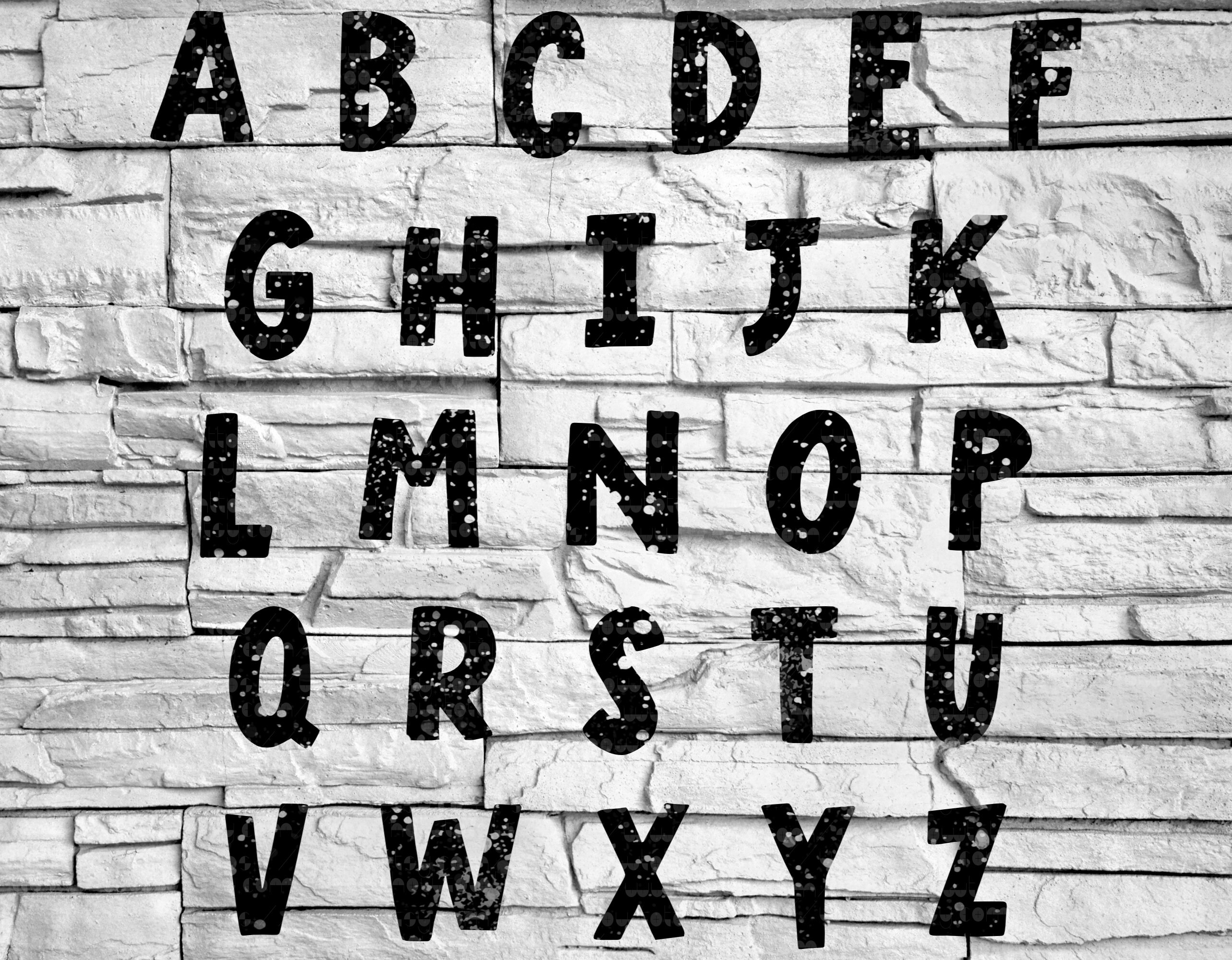 Grunge Distressed Alphabets Silhouette Svg,vintage Retro Design Gift ...