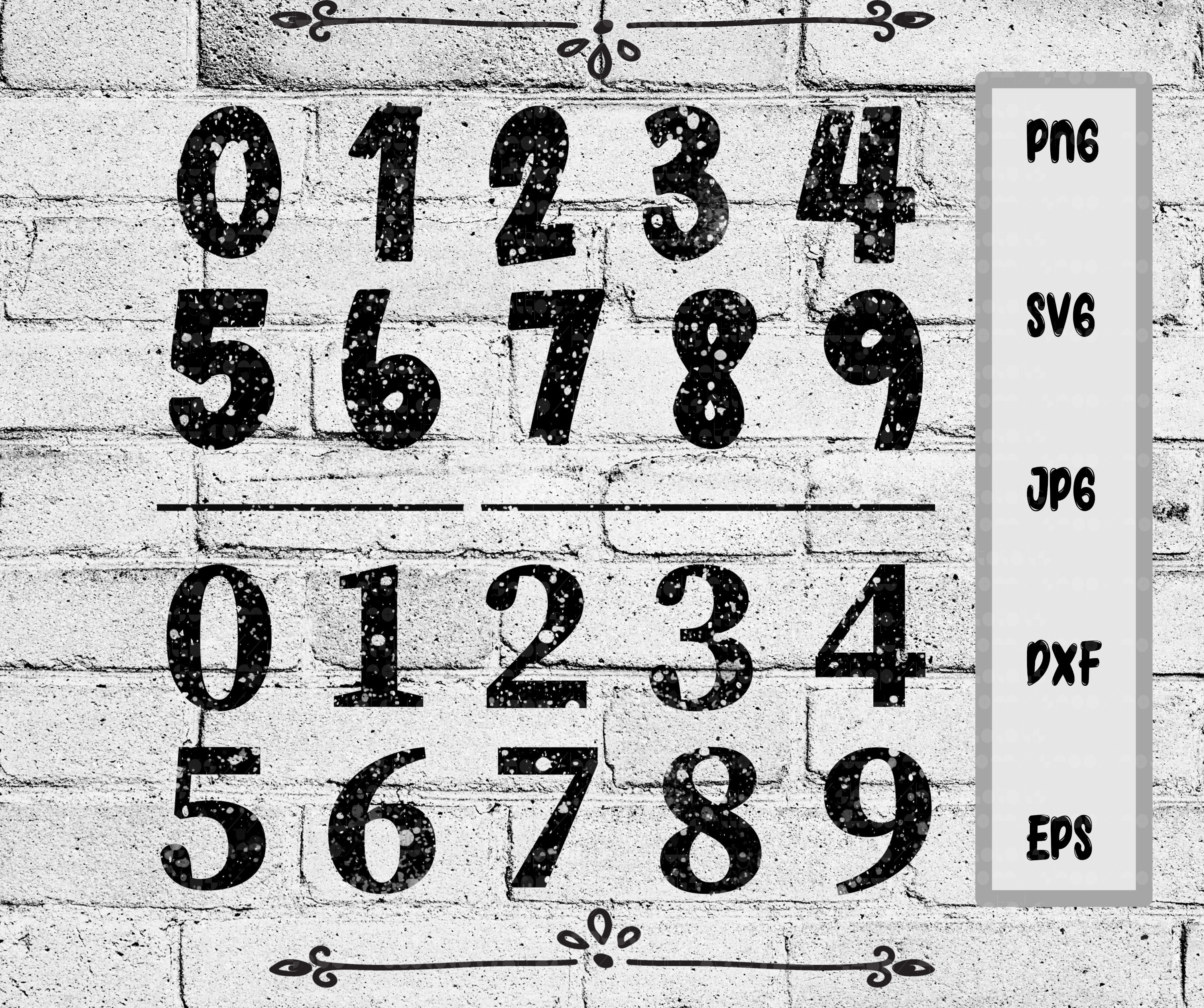 Grunge Distressed Numbers Silhouette Svg,vintage Retro Design Gift Idea ...