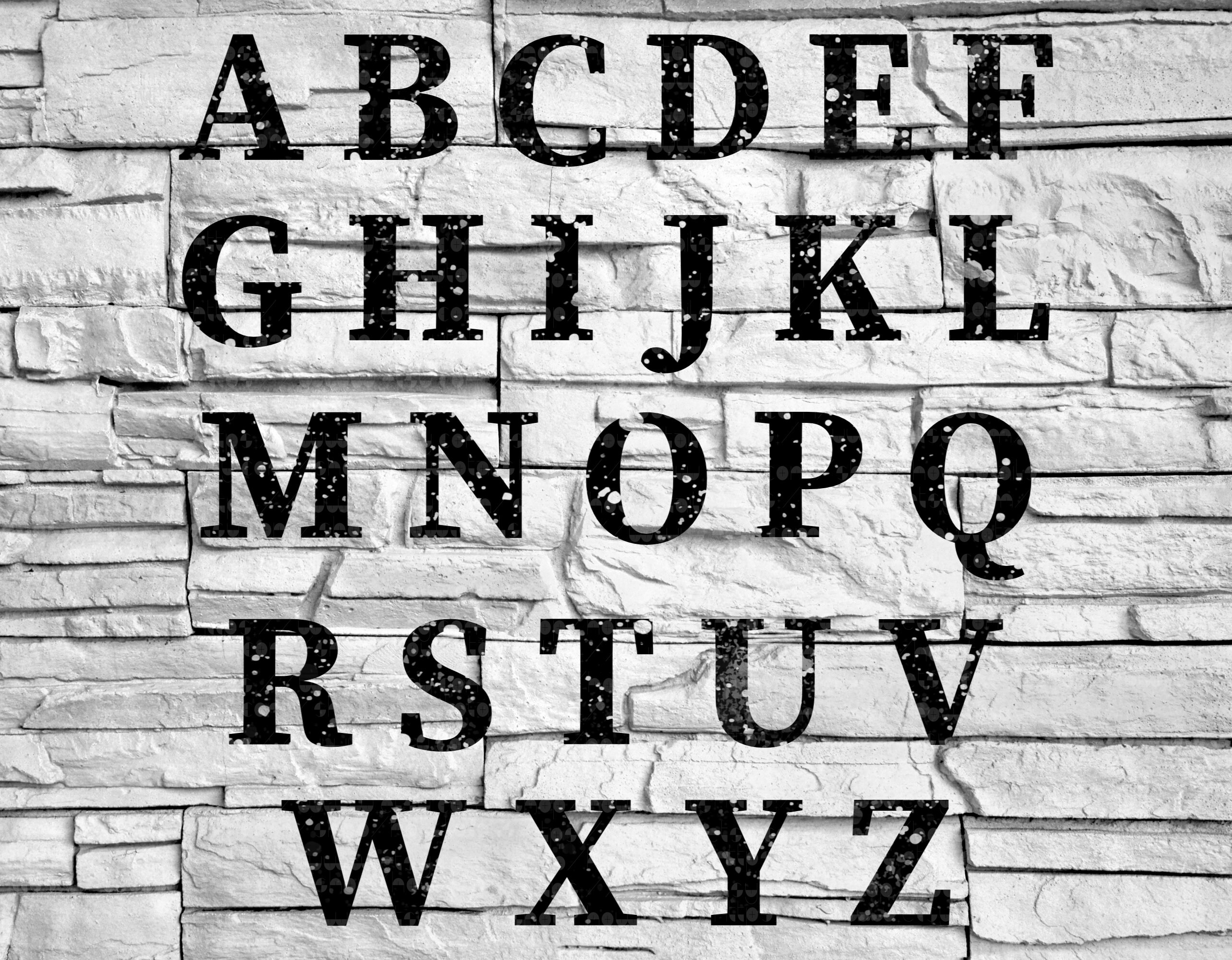 Grunge Distressed Alphabets Silhouette Svg,vintage Retro Design Gift ...