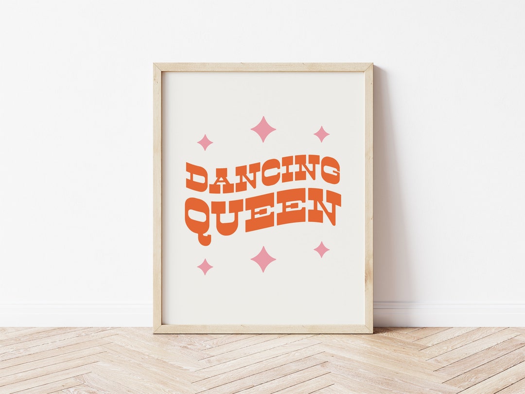 Dancing Queen Print, Printable Wall Art, Disco Art, Typography, Boho ...
