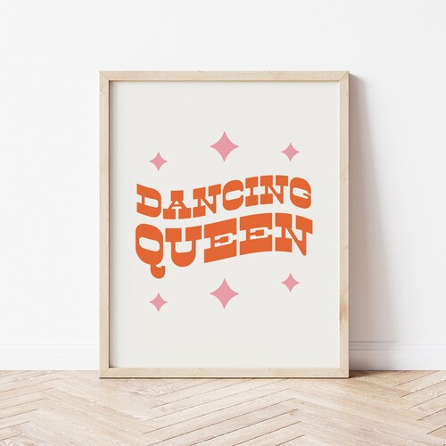 Dancing Queen Print Printable Wall Art Disco Art | Etsy