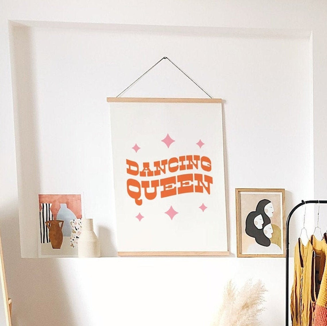 Dancing Queen Print Printable Wall Art Disco Art | Etsy