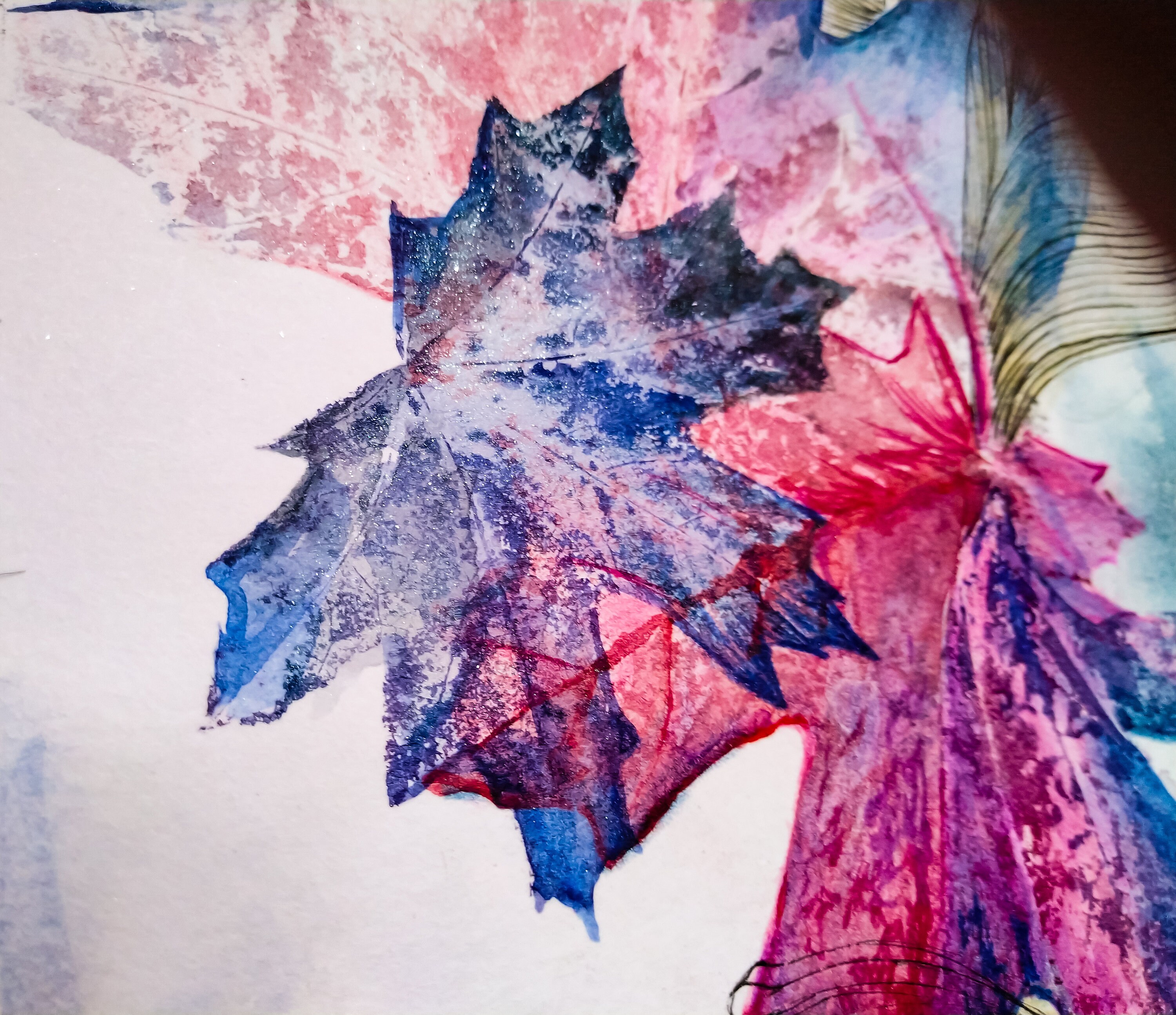 Maple Leaf Painting Floral Original Art Nature Wall Art Small | Etsy