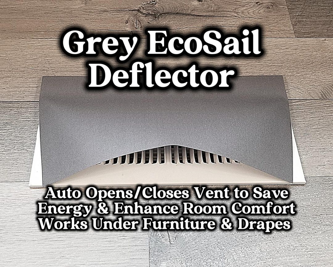 Grey ECOSAIL Air Deflector W/auto Close Sail for Wood&metal Floor Vents ...
