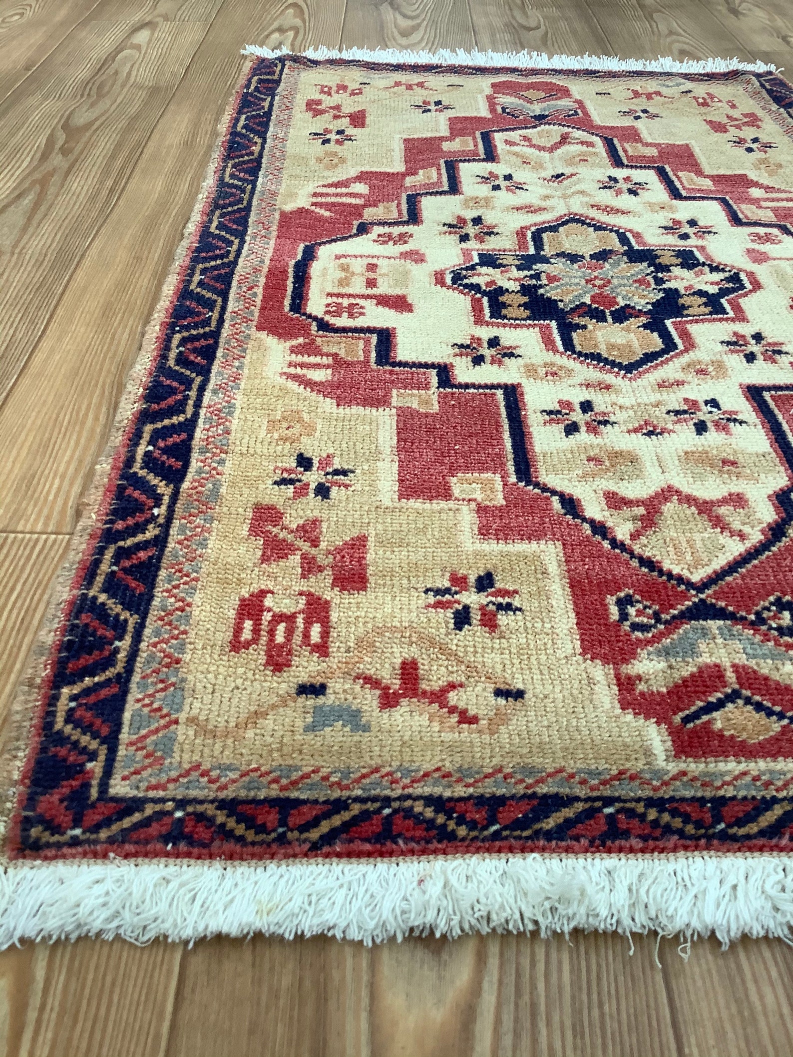 20x34/vintage Mini Rug /distressed Small Rug/oushak Rug/turkish Small ...
