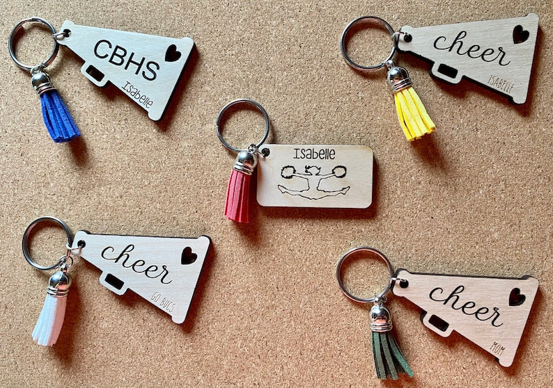 Personalized Cheerleading Keychains - Etsy
