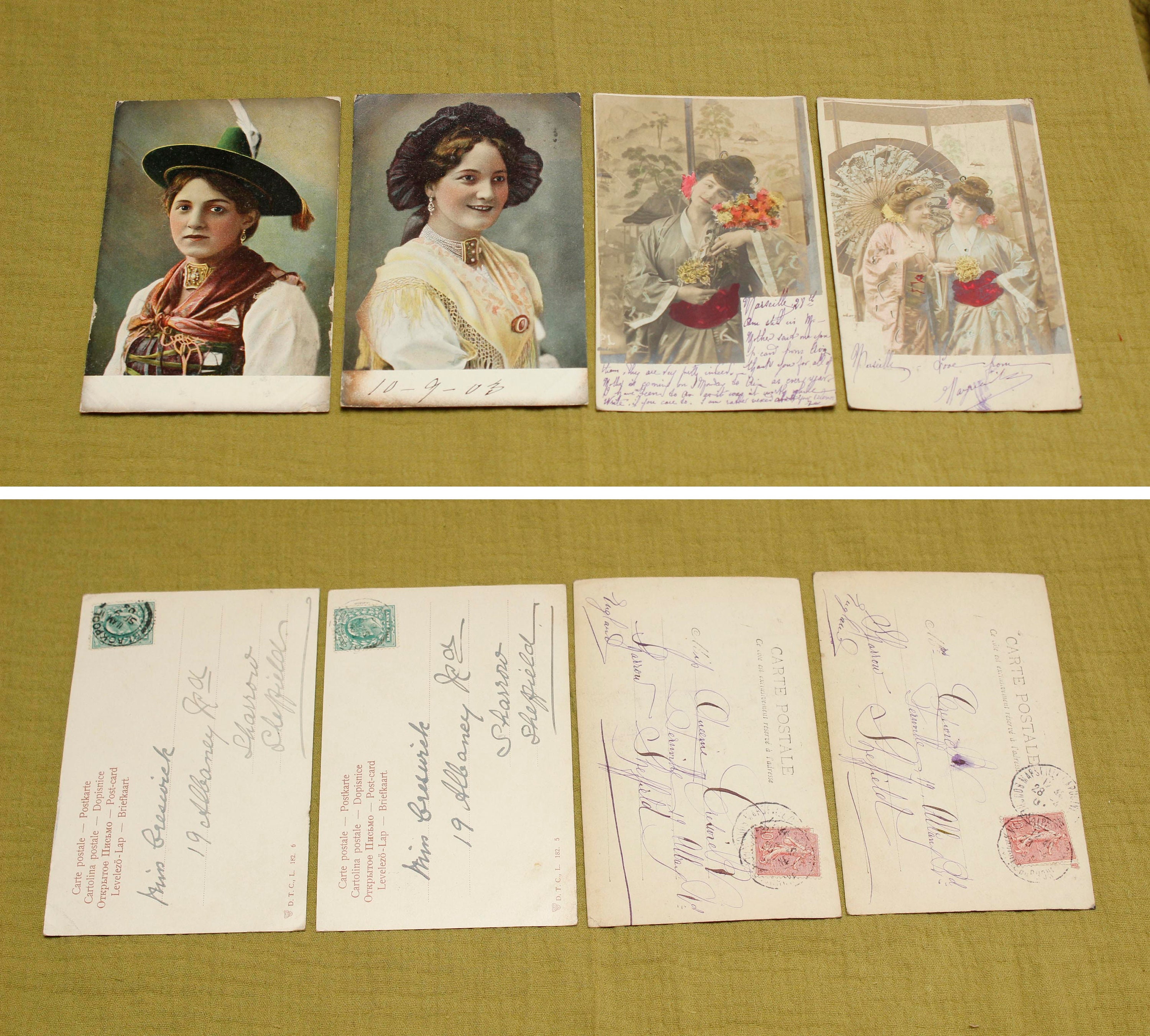 1902-1905 Antique Post Cards Females, Victorian, Art Cards, Ladies - Etsy