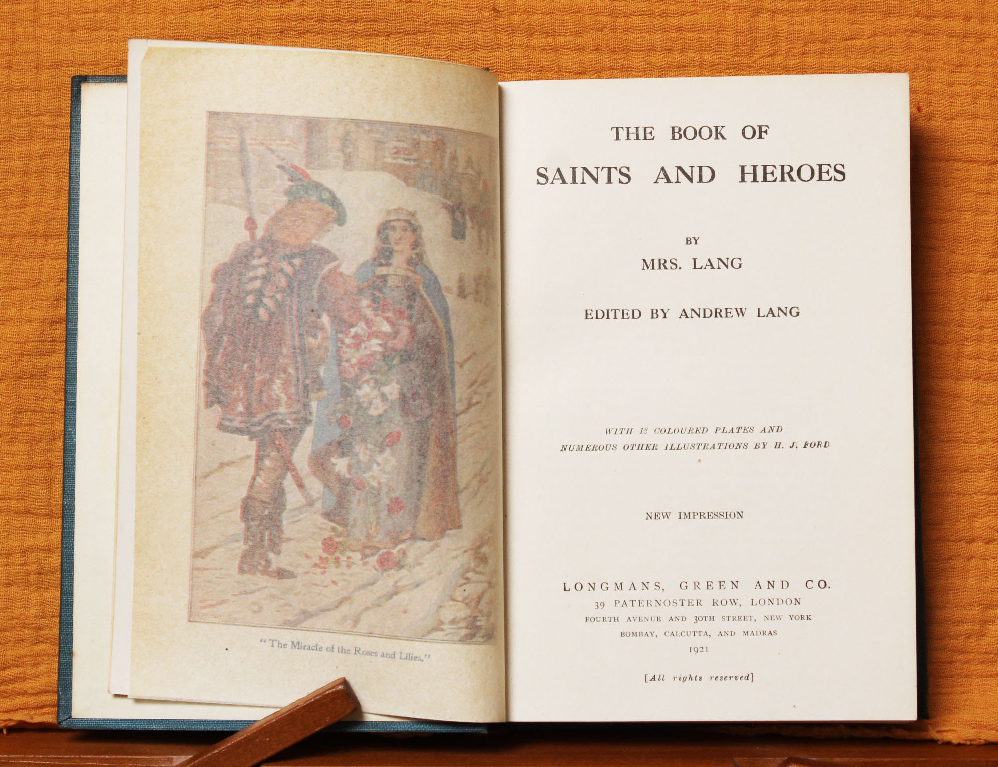 The Book of Saints and Heroes by Mrs Lang, Edited by Andrew Lang 1921 ...