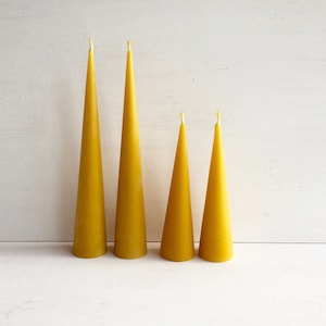 Cone Pillar Candles / Pure Beeswax Cone Candles / Christmas - Etsy