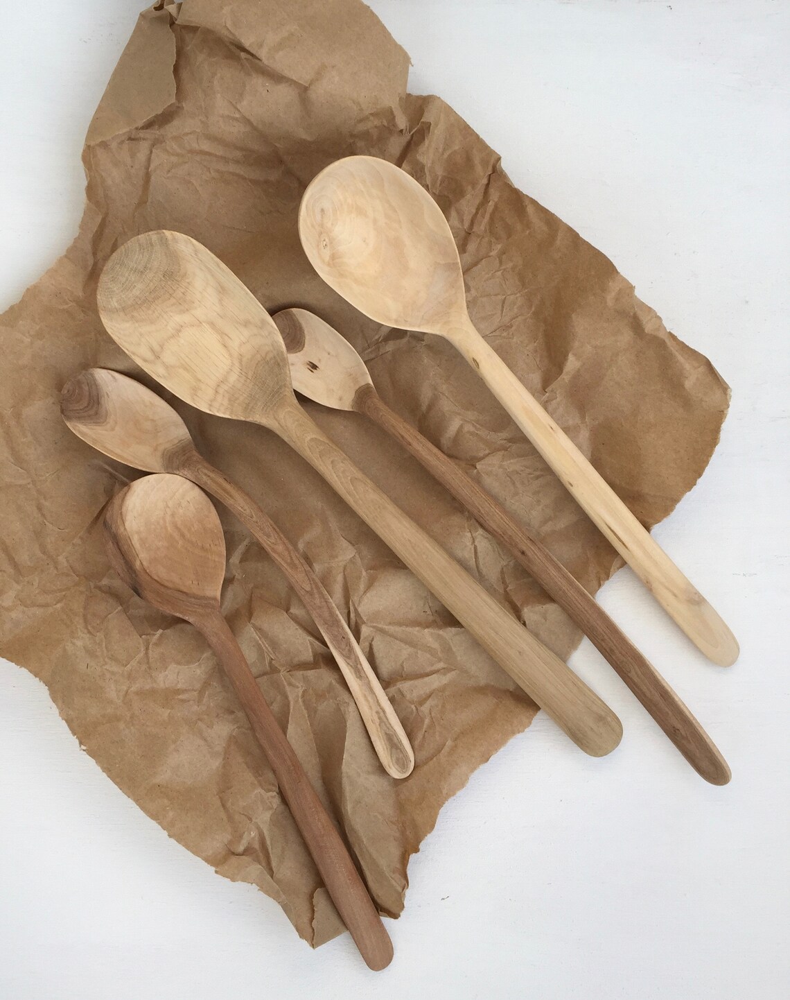 Ensemble de cuillères en bois sculptées à la main / Manger / - Etsy France