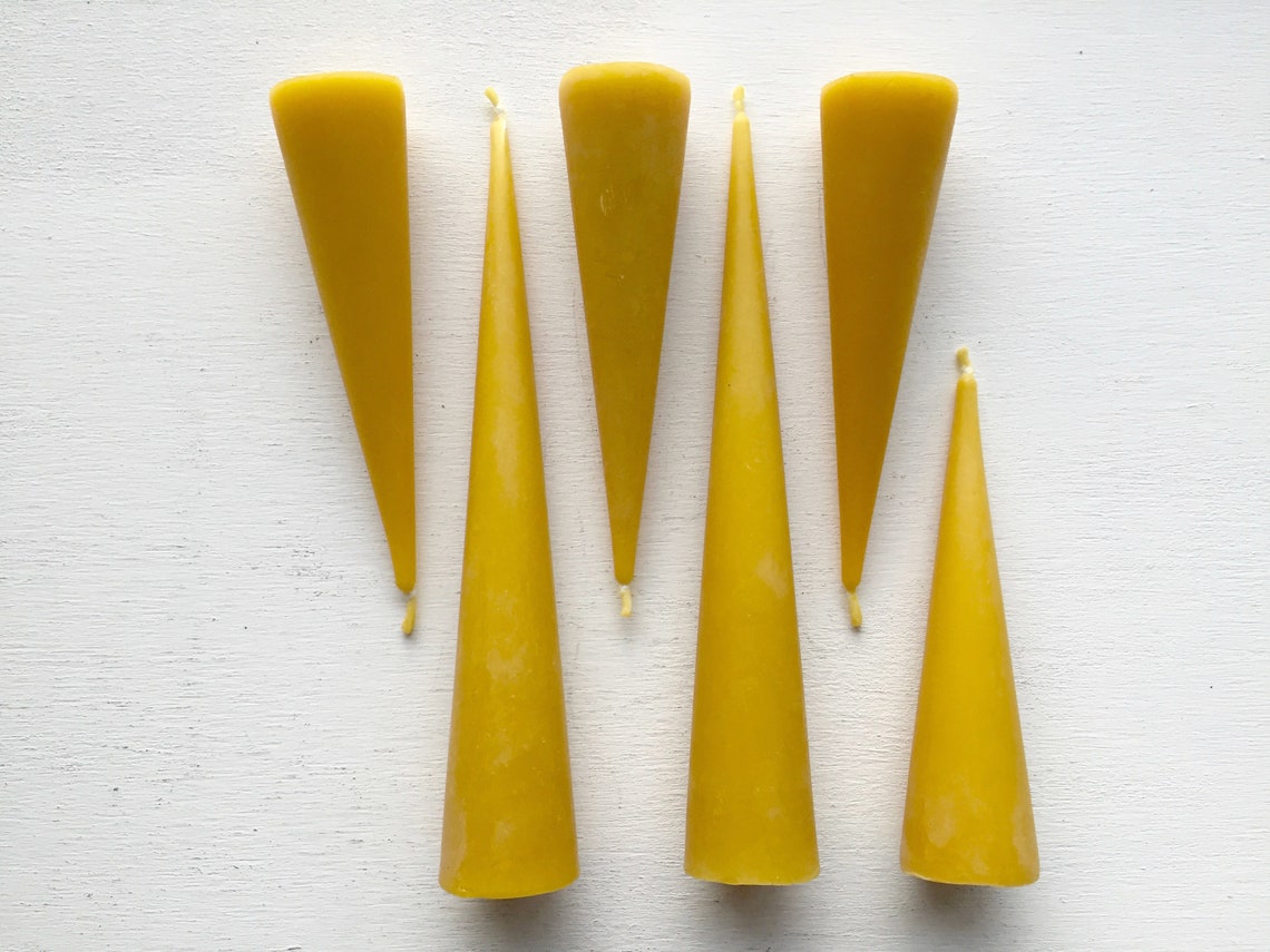 Cone Pillar Candles / Pure Beeswax Cone Candles / Christmas - Etsy