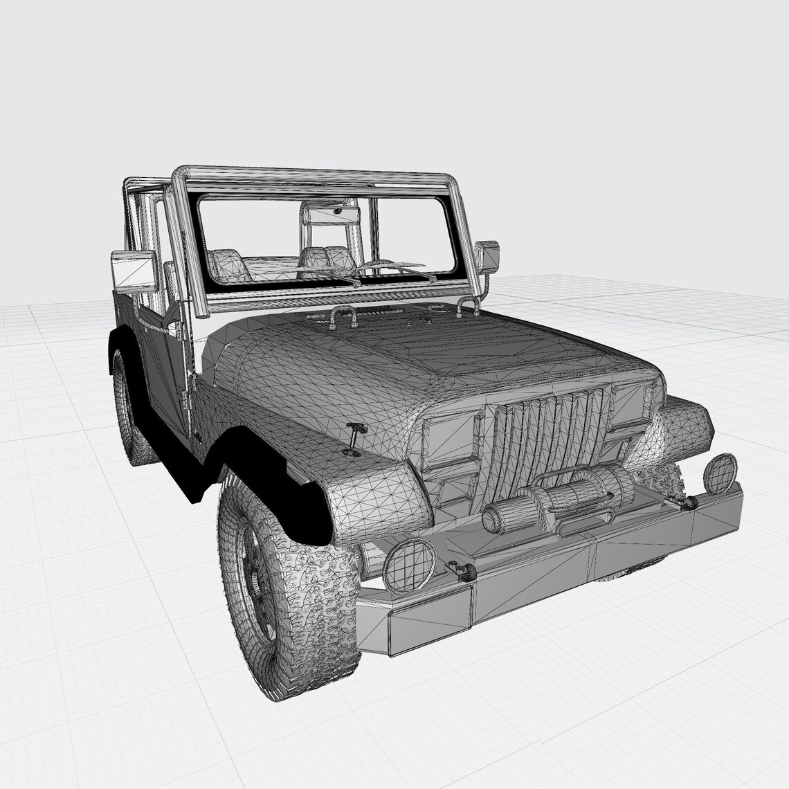Jeep Wrangler 3D Model STL File Format for 3-D Printing | Etsy