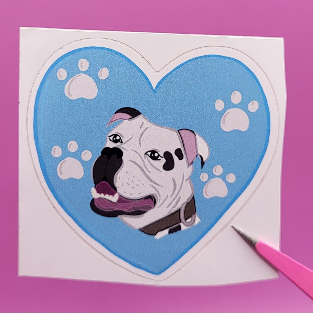 I Love Staffies Staffy Dogs Staffordshire Terrier Glossy Vinyl Stickers ...