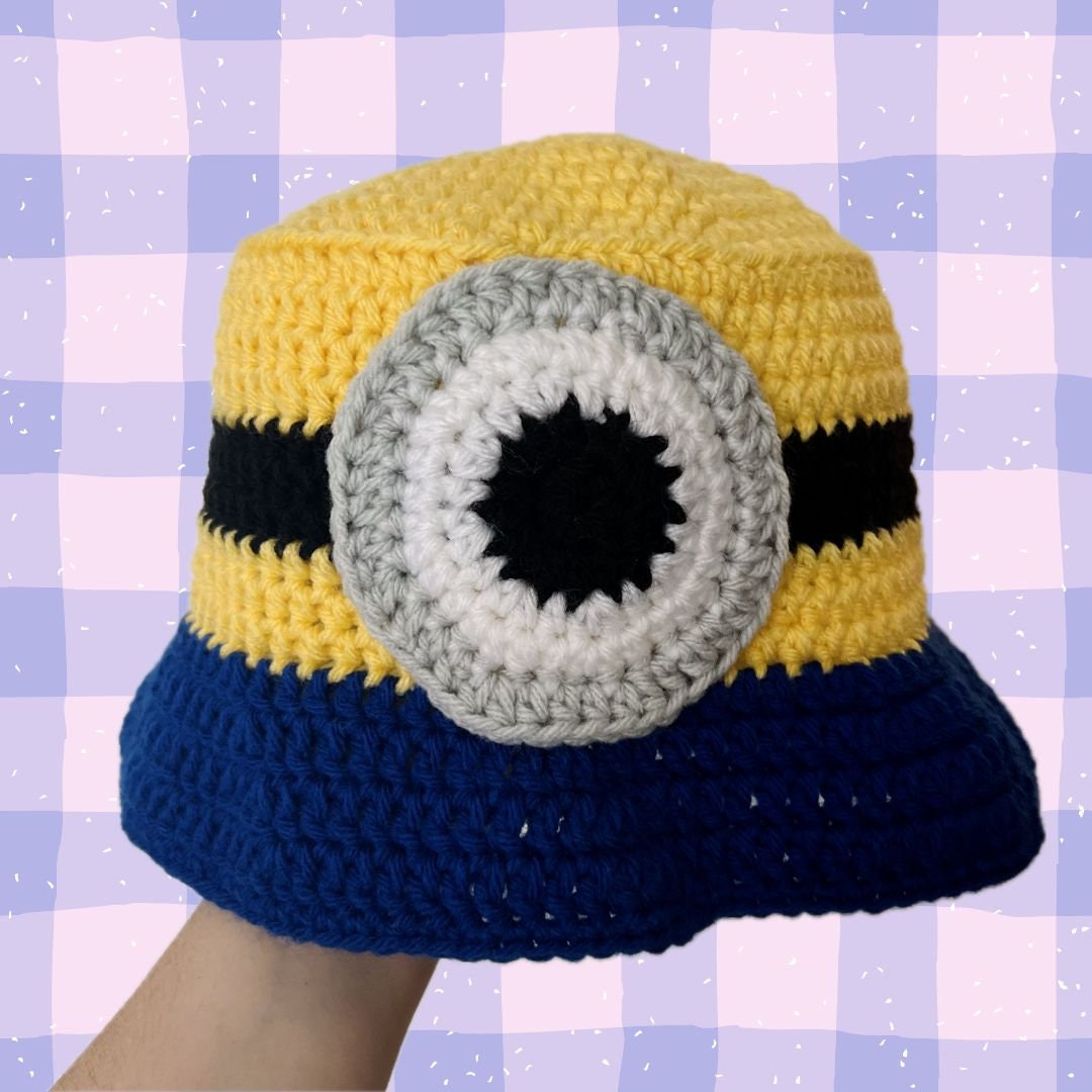 Minion Crochet Bucket Hat- Minion- Banana Language- Crochet- Universal ...