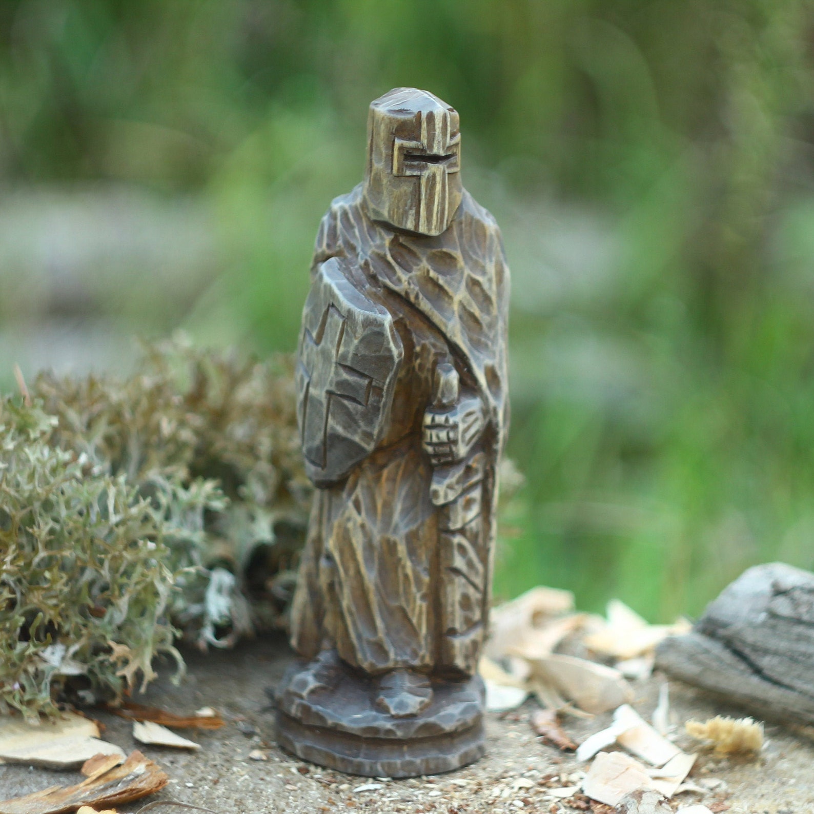 Medieval Knights templar wooden sculpture. Wood figurine | Etsy