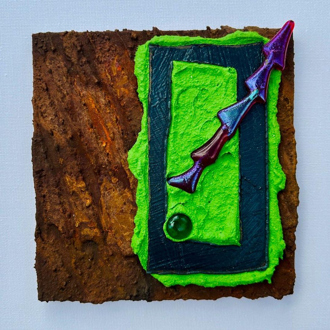 Abstract Rust Wall Sculpture Triptych: Fused Glass Metal Collage - Etsy