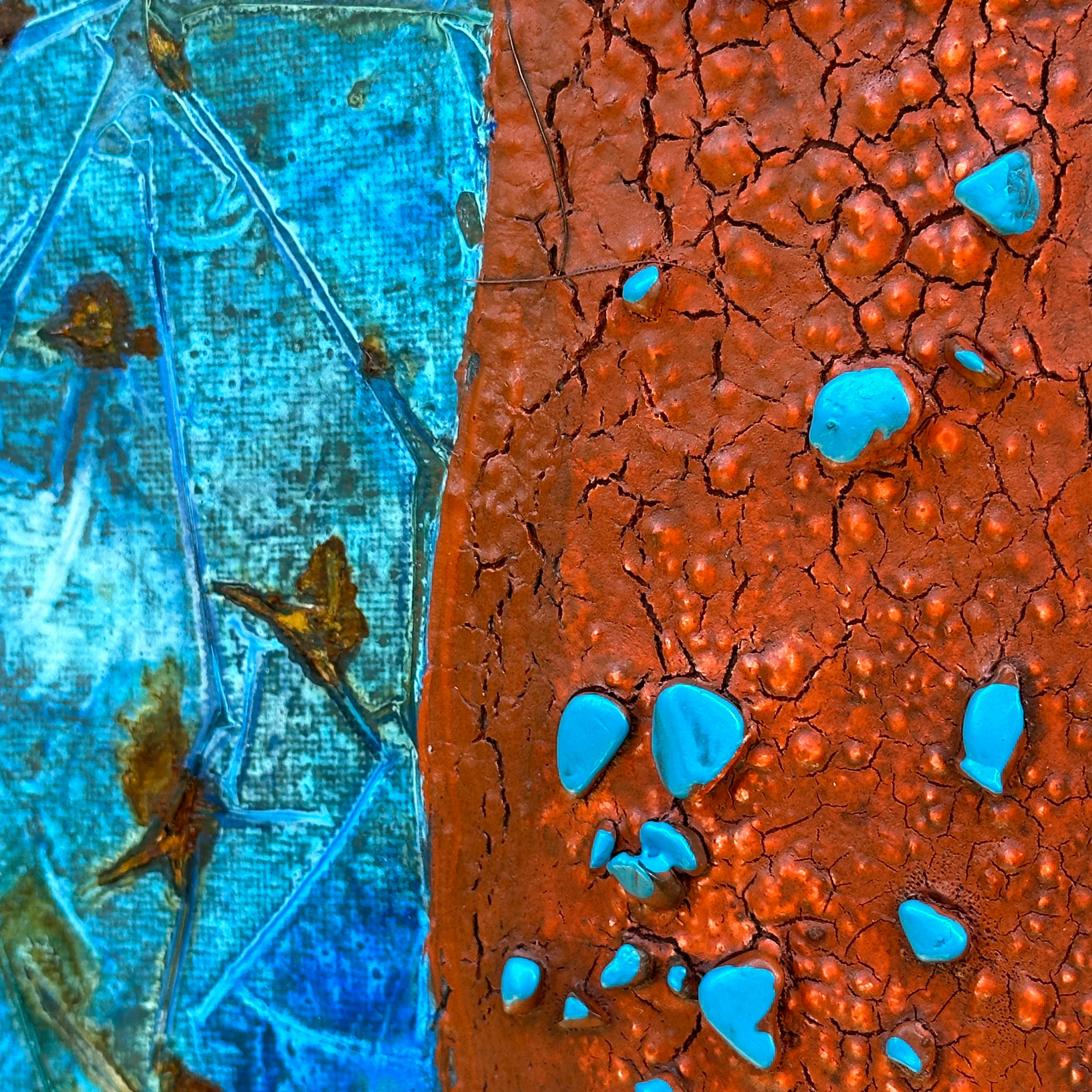 Small Abstract Painting, Textured Patinas, Rusted Art, Expressionist ...