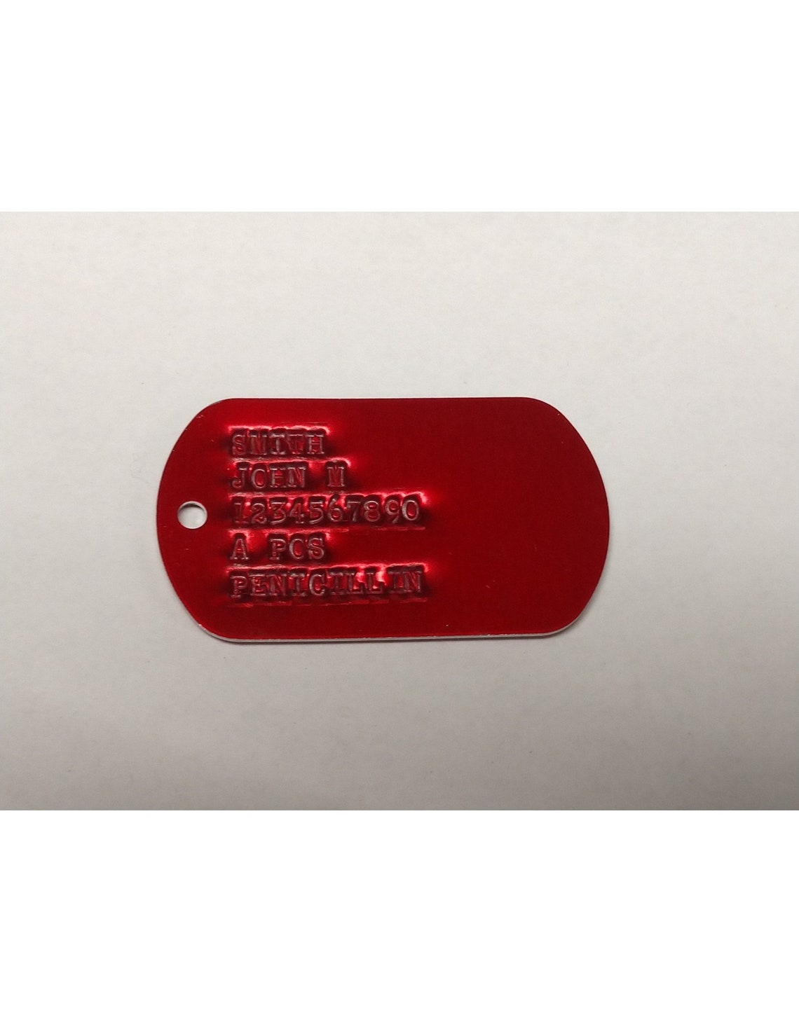 Custom Stamped Military ID Dog Tag - Set of 2 Tags With Chains - Etsy