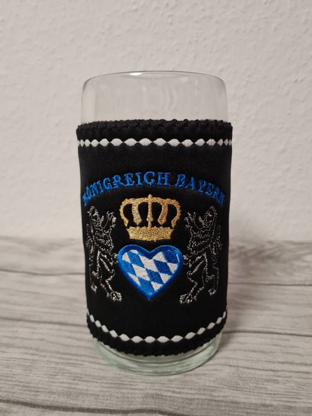 Beer Mug Cuff Cooler Made of Neoprene With Embroidery königreich Bayern ...