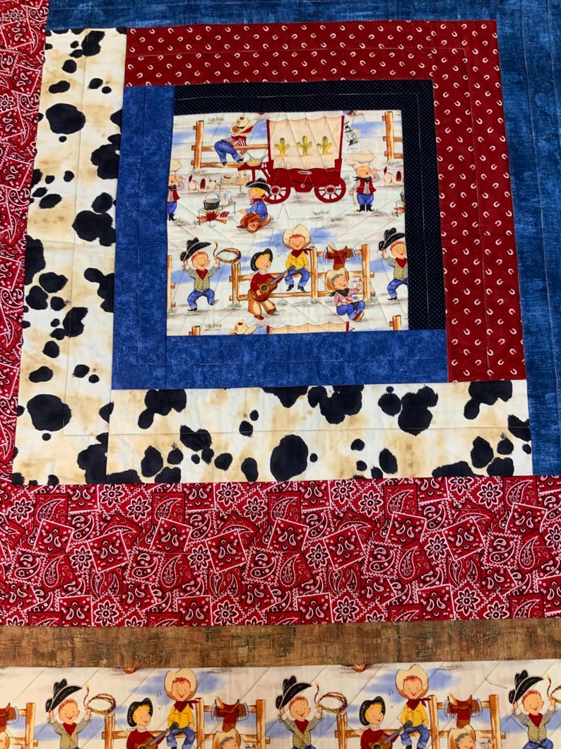 Cowboy Log Cabin Quilt - Etsy