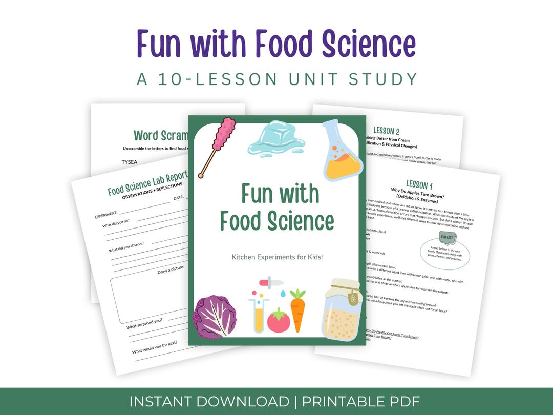 Fun With Food Science: 10 Lesson Unit Study - Etsy