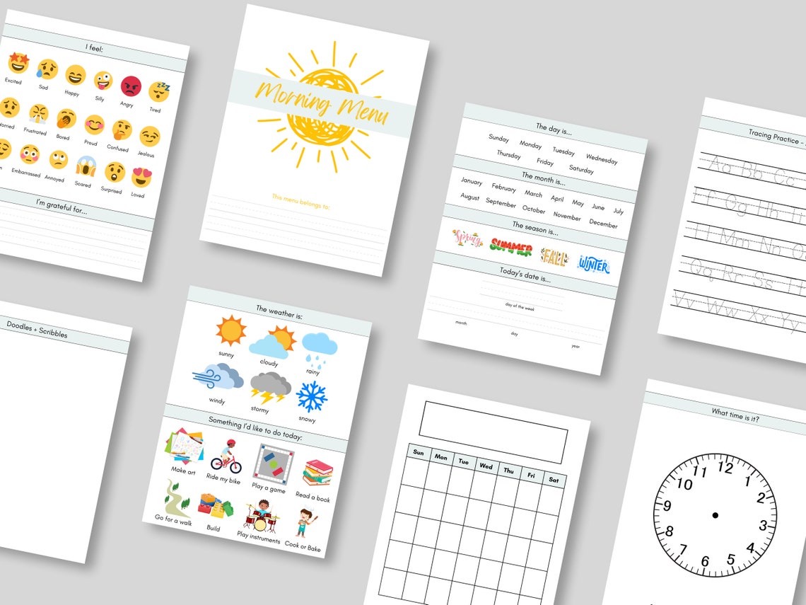 Elementary Homeschool Morning Menu | Digital PDF | Instant Download ...