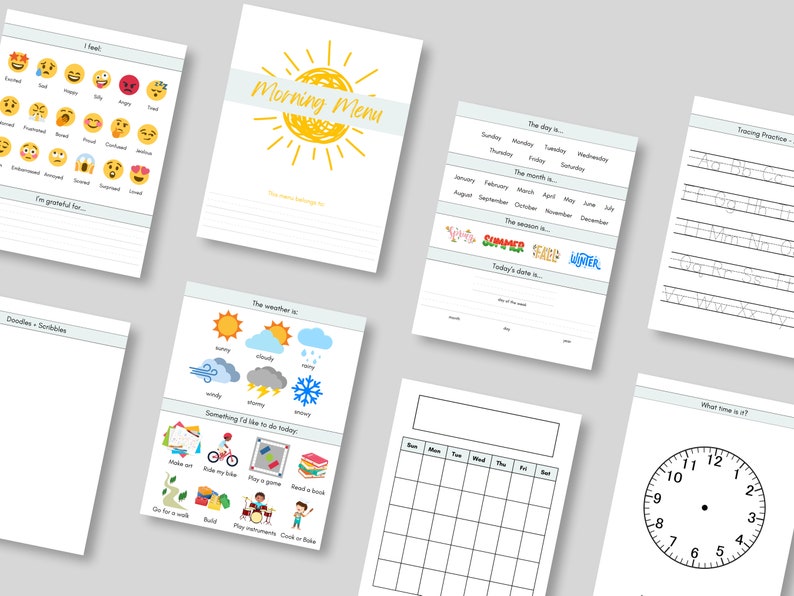 Elementary Homeschool Morning Menu | Digital PDF | Instant Download ...