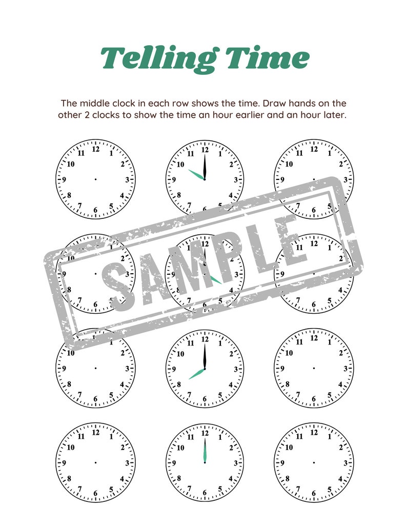Learn to Tell Time Workbook | Beginner's Guide to Reading Clocks ...