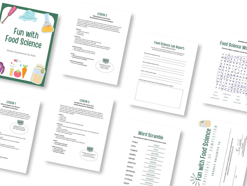 Fun With Food Science: 10 Lesson Unit Study - Etsy
