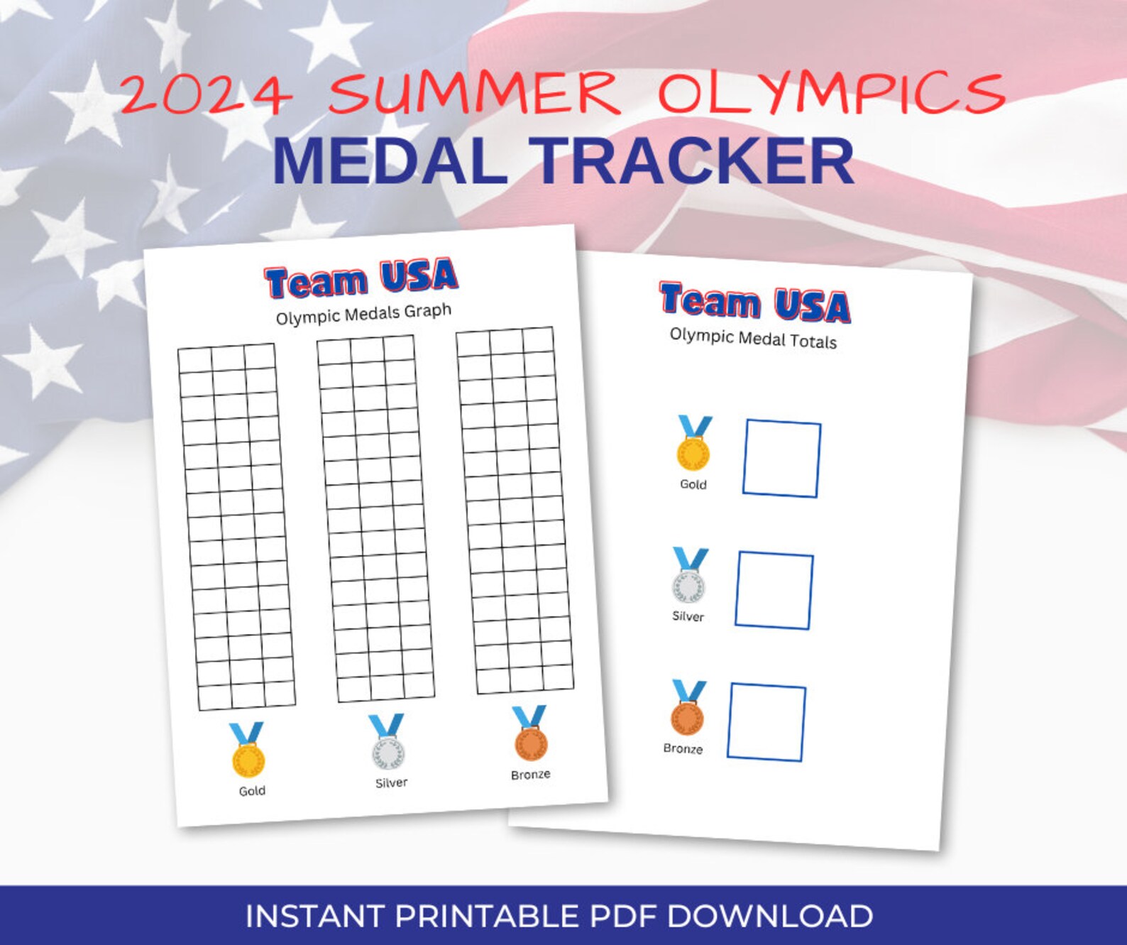 Olympic Medal Tracker Team USA 2024 Summer Olympics Printable PDF - Etsy