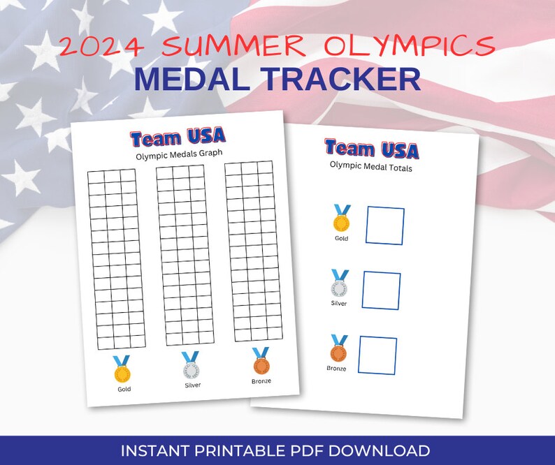 Olympic Medal Tracker Team USA 2024 Summer Olympics Printable PDF - Etsy
