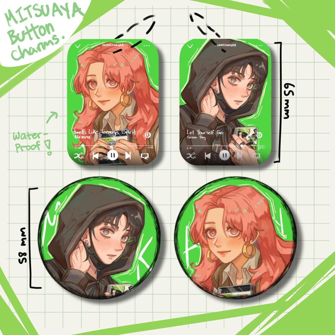 Mitsuaya Button & Photocard Charms Keychains - Etsy