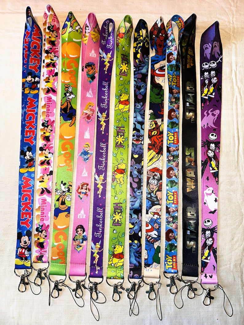 Disney Lanyards - Great for Pin Trading - Mickey, Minnie, Princesses ...